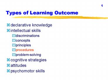 Types of Learning Outcome presentation | free to view