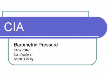 PPT – CIA PowerPoint presentation | free to view - id: 11b0e7-M2YwY