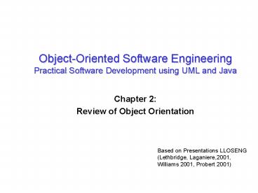 ObjectOriented Software Engineering Practical Software Development using UML and Java ...