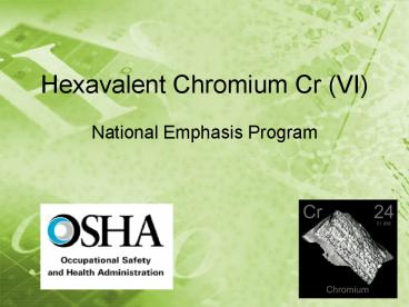 Hexavalent Chromium Cr (VI) presentation | free to view