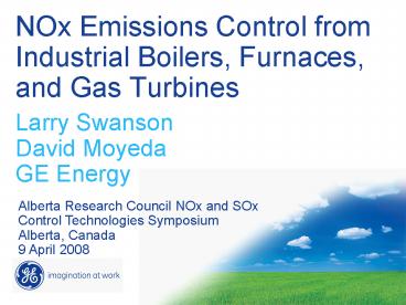 NOx Emissions Control from Industrial Boilers, Furnaces, and Gas ...