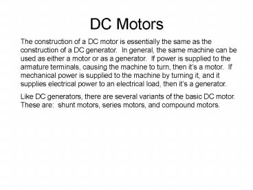 DC Motors presentation | free to view