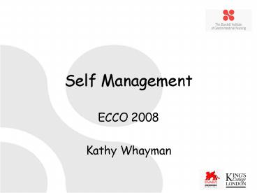 Self Management presentation | free to view