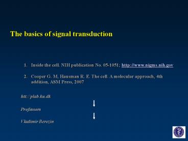 The basics of signal transduction presentation | free to view