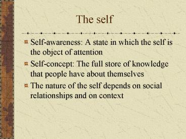 PPT – The self PowerPoint presentation | free to view - id: 11c499-ZjhjY