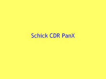 Schick CDR PanX presentation | free to download