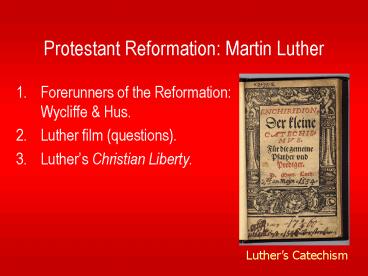 Protestant Reformation: Martin Luther presentation | free to view