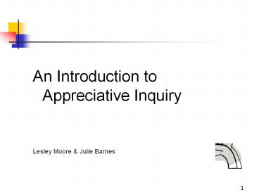 An Introduction to Appreciative Inquiry presentation | free to view