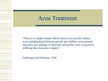 PPT – Acne Treatment PowerPoint presentation | free to view - id ...
