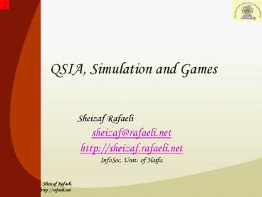 PPT – QSIA, Simulation and Games PowerPoint presentation | free to view ...