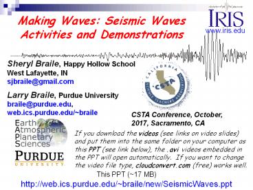 PPT – Seismic%20Waves PowerPoint presentation | free to download - id ...