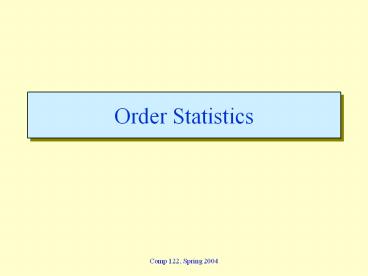 Order Statistics presentation | free to download