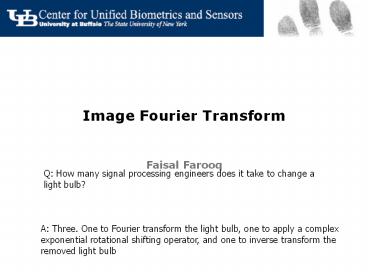 PPT – Image Fourier Transform PowerPoint presentation | free to ...