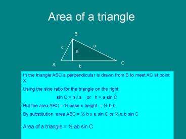 Area of a triangle presentation | free to view