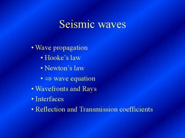 Seismic waves presentation | free to view