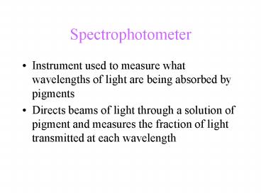 Spectrophotometer presentation | free to view