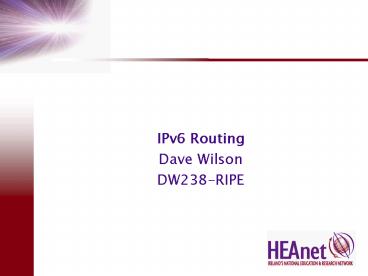 IPv6 Routing presentation | free to view