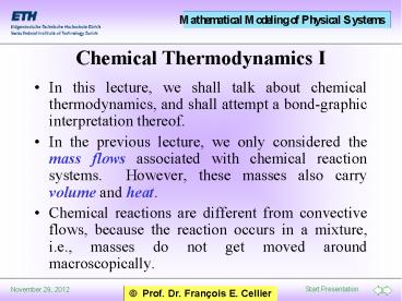 Chemical Thermodynamics I presentation | free to download