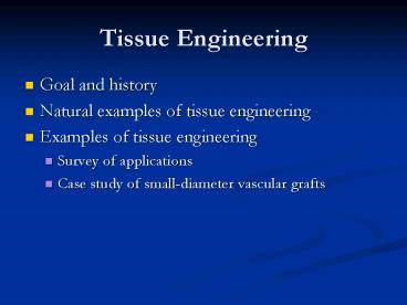 Tissue Engineering presentation | free to view
