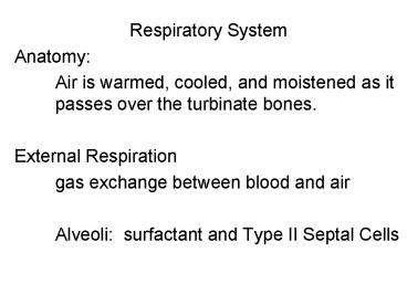 PPT – Respiratory System PowerPoint presentation | free to view - id ...