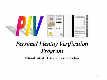 PPT – Personal Identity Verification Program PowerPoint presentation ...