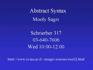 PPT – Abstract Syntax PowerPoint presentation | free to download - id ...