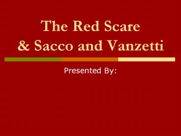 The Red Scare presentation | free to download
