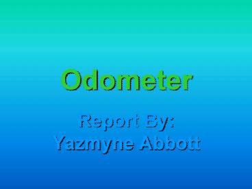 Odometer presentation | free to view