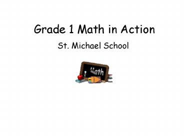Grade 1 Math in Action presentation | free to view