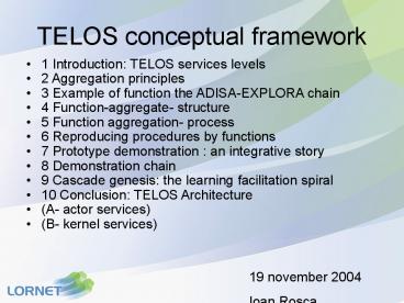 TELOS conceptual framework presentation | free to view