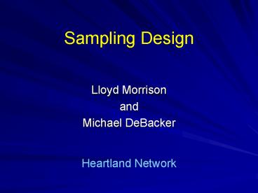 Sampling Design presentation | free to view