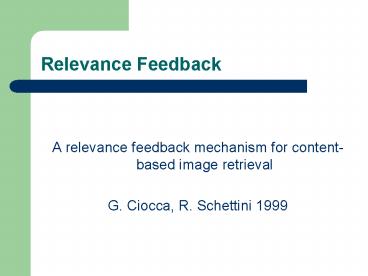 Relevance Feedback presentation | free to download