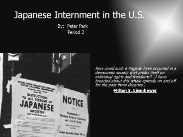 Japanese Internment in the U.S. presentation | free to view
