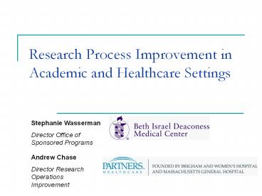 Research Process Improvement in Academic and Healthcare Settings ...