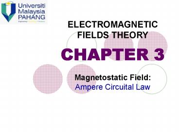 Magnetostatic Field: Ampere Circuital Law presentation | free to view