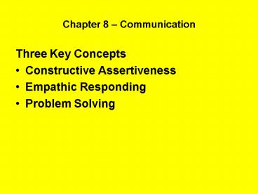 Chapter 8 Communication presentation | free to view