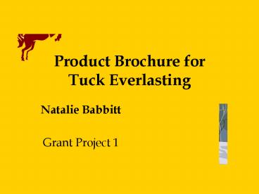 Product Brochure for Tuck Everlasting presentation | free to view