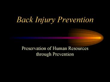 Back Injury Prevention presentation | free to view