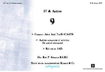 PPT – IT PowerPoint presentation | free to view - id: 124102-MGU4M