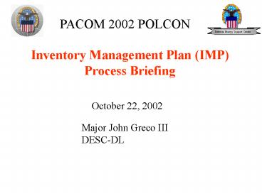 PPT – Inventory Management Plan IMP Process Briefing PowerPoint ...