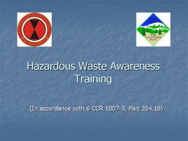 Hazardous Waste Awareness Training presentation | free to view