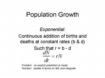 PPT – Population Growth PowerPoint presentation | free to download - id ...