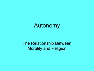 Autonomy presentation | free to download