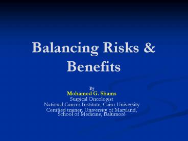 Balancing Risks presentation | free to view