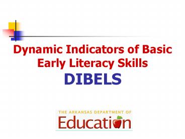 PPT – Dynamic Indicators of Basic Early Literacy Skills DIBELS ...