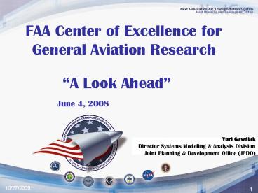 PPT – FAA Center of Excellence for General Aviation Research PowerPoint ...