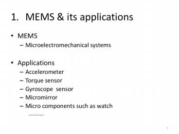 PPT – MEMS PowerPoint presentation | free to view - id: 1253b2-NDVkZ