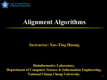 Alignment Algorithms presentation | free to view