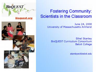 PPT – bioquest.org PowerPoint presentation | free to view - id: 125c08 ...