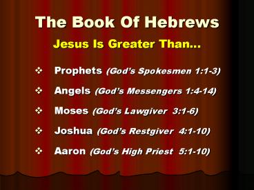 The Book Of Hebrews presentation | free to view